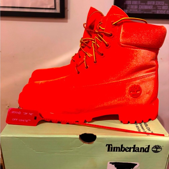 Timberland | Shoes | Timberland Off White Orange Boots | Poshmark